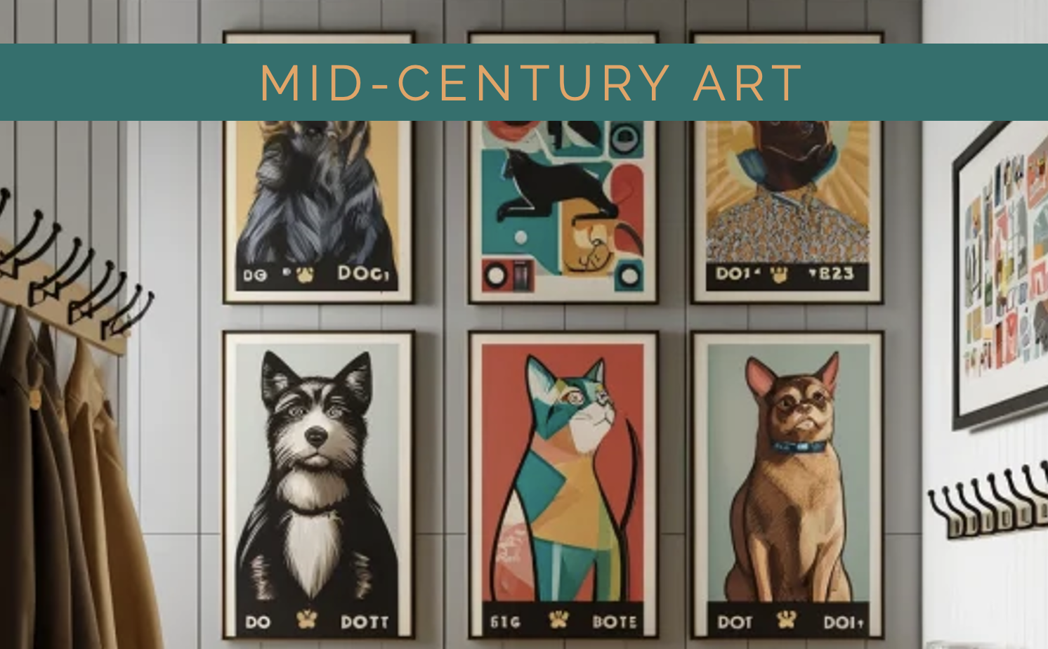 Mid-Century Mod Pet Art Gallery Shop